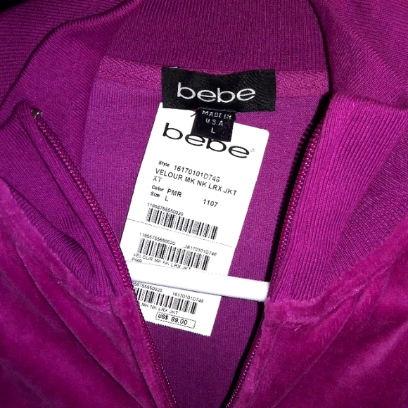 bebe | Tops | Bebe Y2k Velour Track Suit Jacket Top | Poshmark